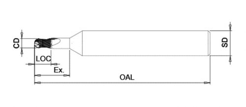 PCD end-mill - micro ball-nose